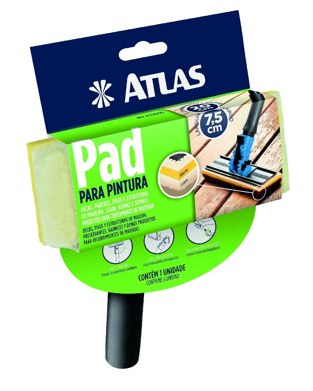 ATLAS PAD PARA PINTURA COM CABO PLASTICO - Arte Tintas